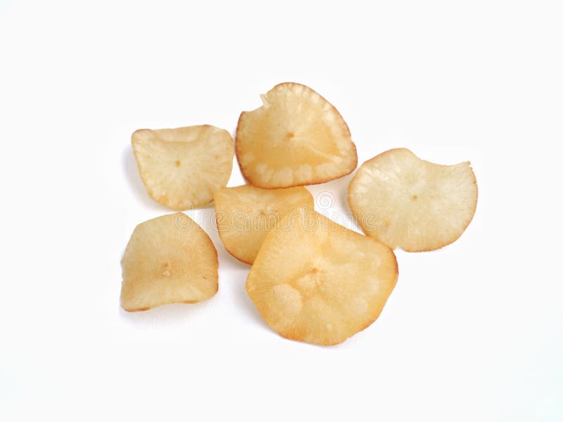 Crispy Cassava Chips Isolated on White Background Stock Photo - Image ...