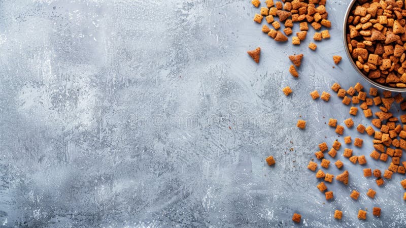 Crispy Cat Treats Scattered on Textured Background Stock Photo - Image ...