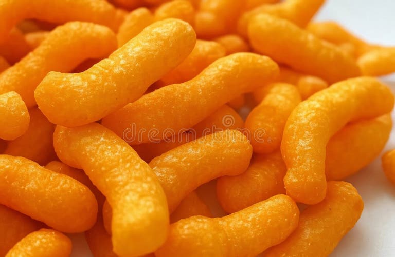 Crispy Cheese Puffs Snack Pattern with Rich Orange Texture Stock ...
