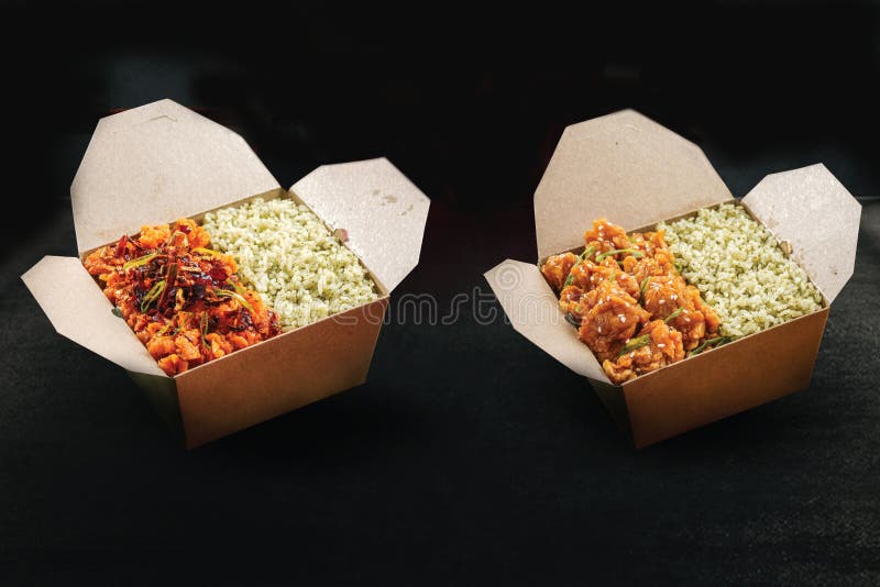 Rice box Crispy Chicken stock photo. Image of breakfast - 302112454