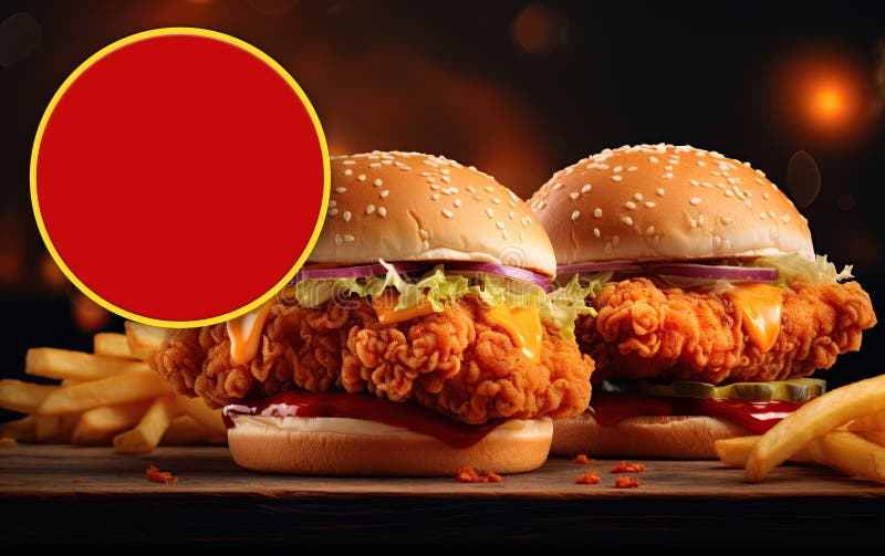 Crispy Chicken Burger. Blank Space for Ads. Advertising Banner Design ...