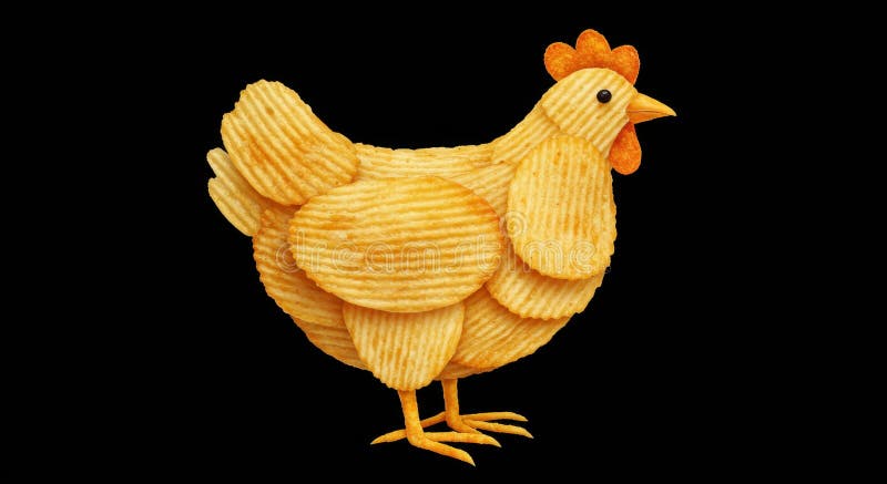 Crispy Chicken Chip Art stock illustration. Illustration of beak ...
