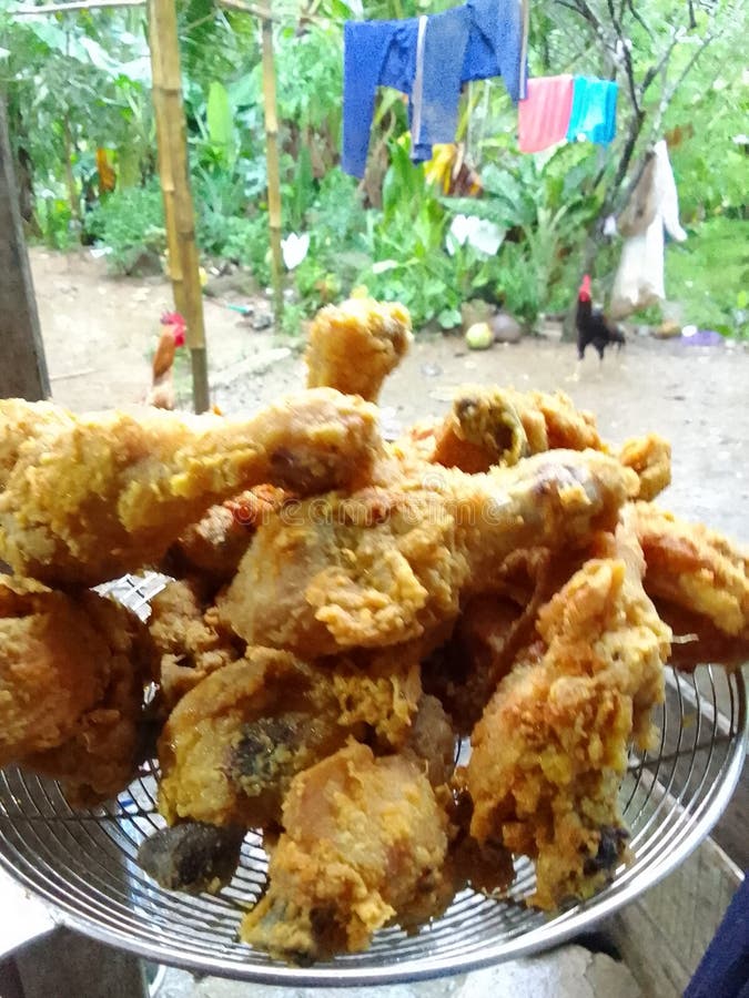 Crispy Chicken on a Cool Morning Stock Photo - Image of food, dessert ...