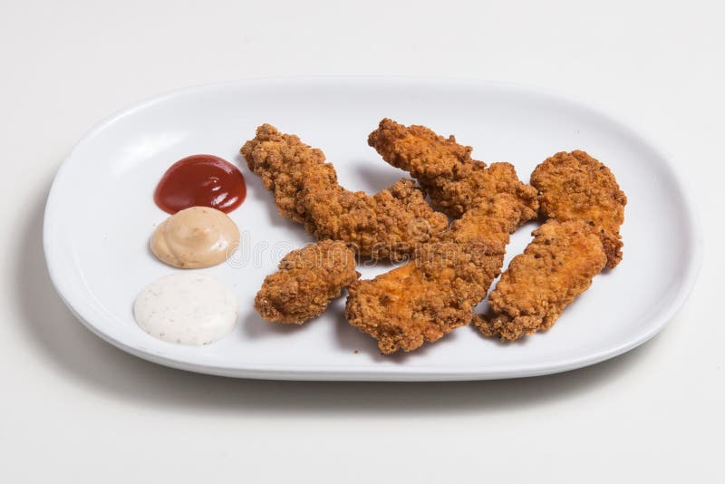 Crispy chicken fingers stock photo. Image of fried, white - 175994986