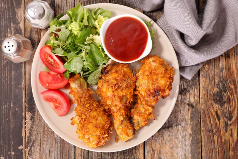 Crispy chicken leg stock image. Image of lunch, crispy - 119399893