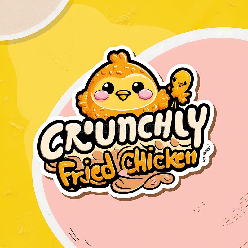 Whimsical Crispy Chicken Emblem a Delightful Fusion of Cartoon and ...