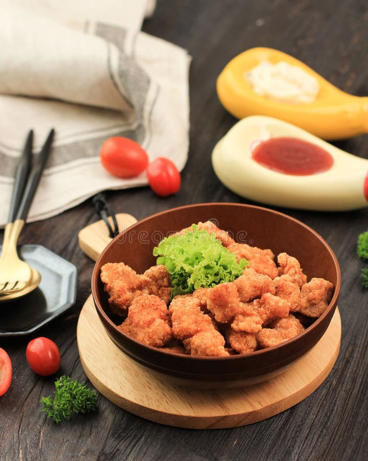 Crispy Chicken Popcorn stock image. Image of bowl, cuisine - 237362451