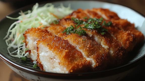 Crispy Chicken Rice Bowl Restaurant Stock Image - Image of japanese ...