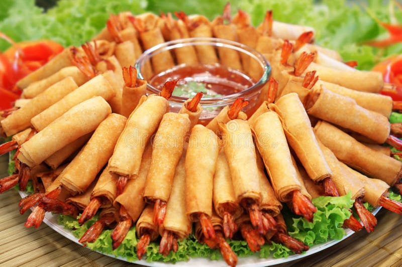 Crispy Chinese Traditional Spring Rolls Food Stock Image - Image of ...
