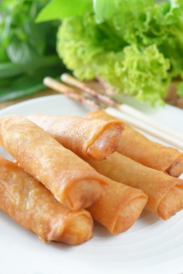 Crispy Chinese Traditional Spring Rolls Food Stock Image - Image of ...