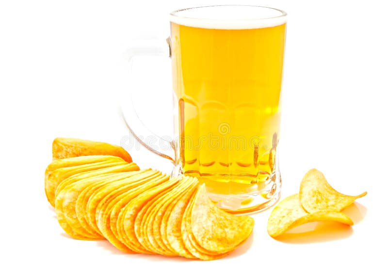 Crispy chips and beer stock image. Image of alcohol, group - 49737049
