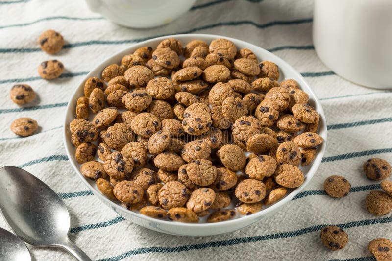 Crispy Chocolate Chip Cookie Breakfast Cereal Stock Photo - Image of ...