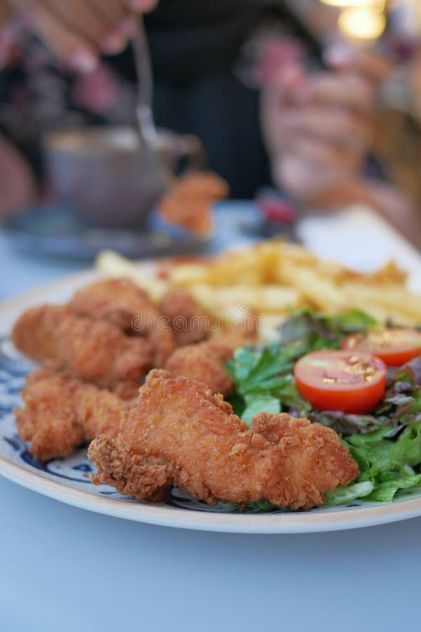 Crispy Coated Fried Chicken on a Plate Stock Image - Image of cookie ...