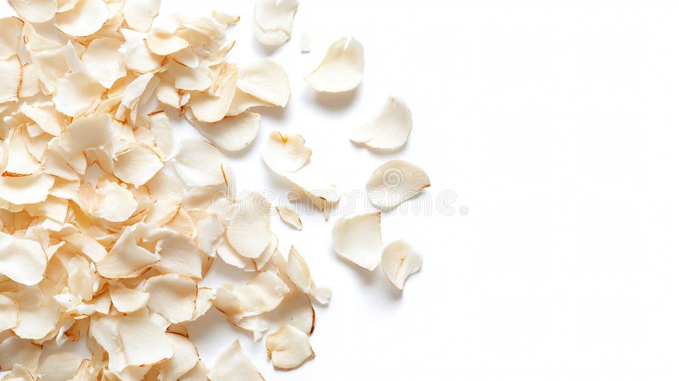 Crispy Coconut Chips on White Background for Snack Packaging and Food ...