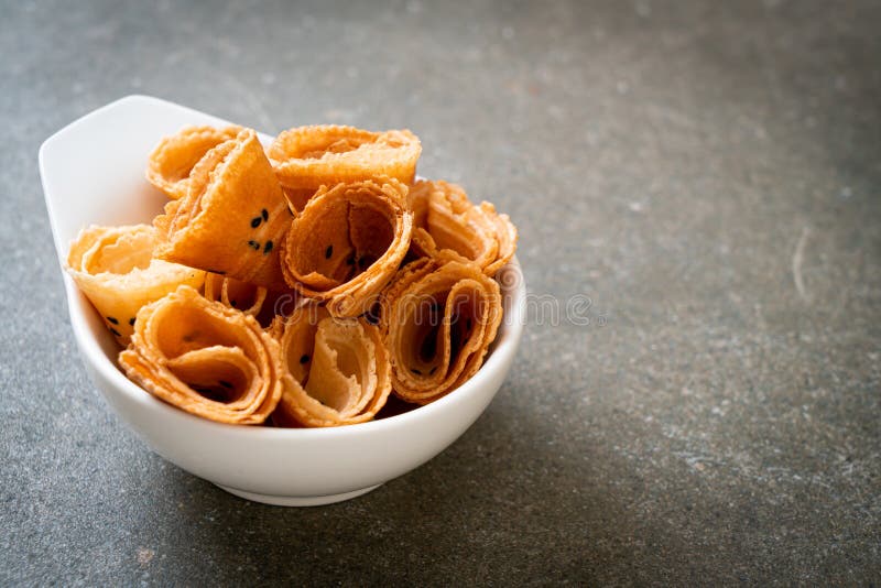 Crispy Coconut Roll - Asian Snack Stock Image - Image of milk, roll ...