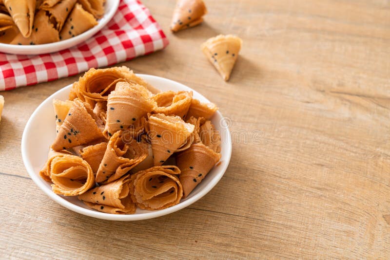 Crispy Coconut Roll - Asian Snack Stock Photo - Image of biscuit ...