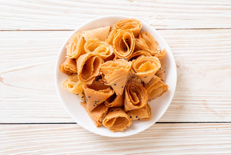 Crispy Coconut Roll - Asian Snack Stock Photo - Image of closeup, baked ...