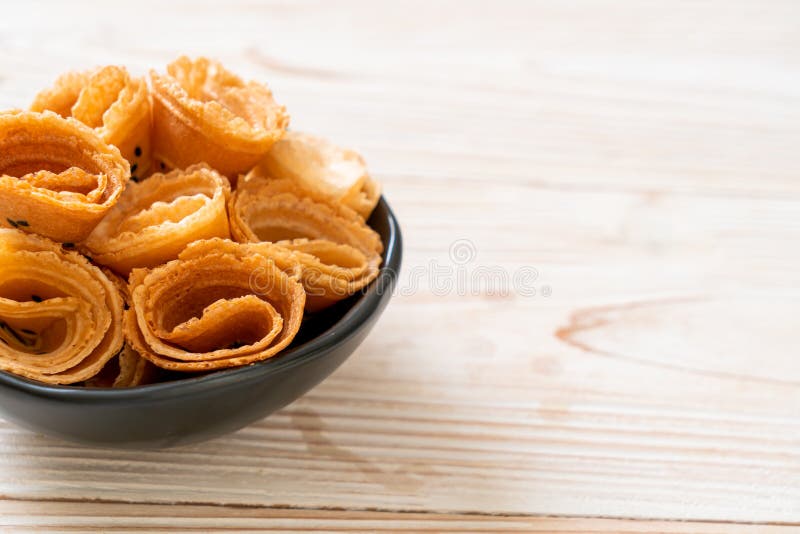 Crispy Coconut Roll - Asian Snack Stock Photo - Image of gourmet, brown ...