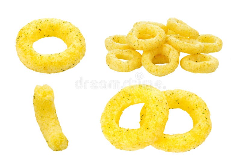 Crispy Corn Snack Form Ring Traditional Beer Isolated White Background ...
