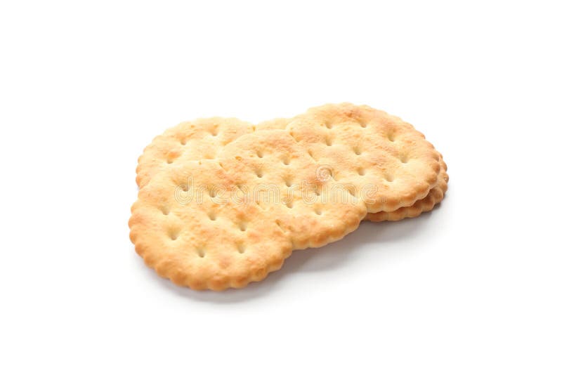 Crispy Crackers Isolated on White. Delicious Snack Stock Photo - Image ...