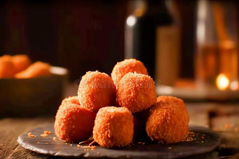 Crispy Croquettes, a Classic Spanish Dish Stock Image - Image of brown ...