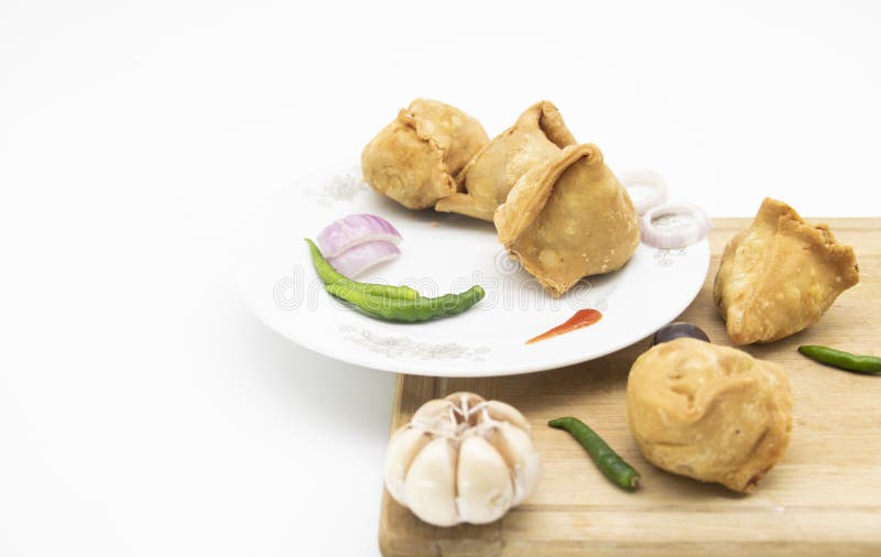 Deep Fried Puri or Poori or Luchi with Sauce in a Plate Isolate on ...