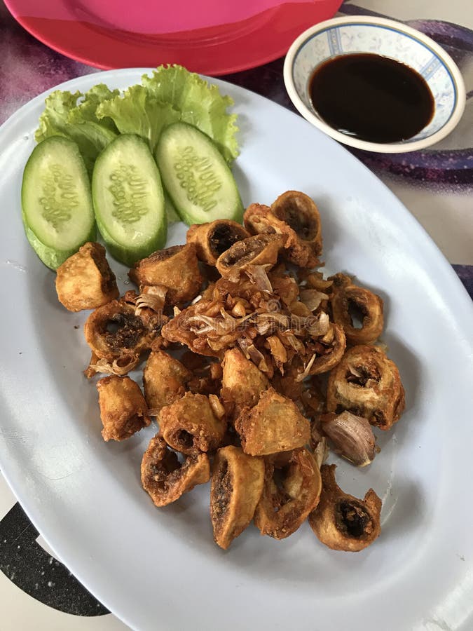 Crispy Deep Fried Stewed Pork Chitterlings. Stock Image - Image of ...