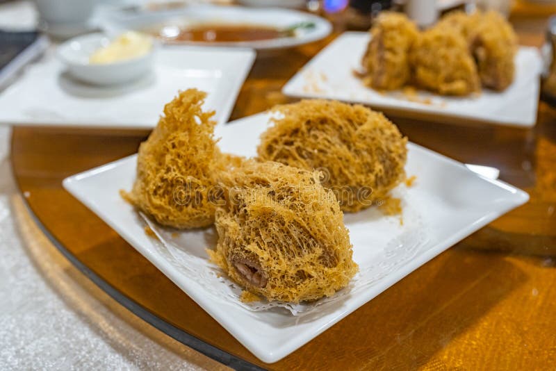 Crispy Deep-fried Taro Dumpling Served in Hong Kong Dimsum Restaurant ...