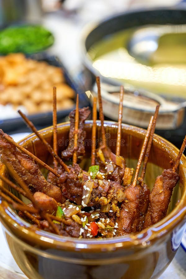 A Crispy and Delicious Chinese Dish, Fried Rabbit Skewers Stock Image ...