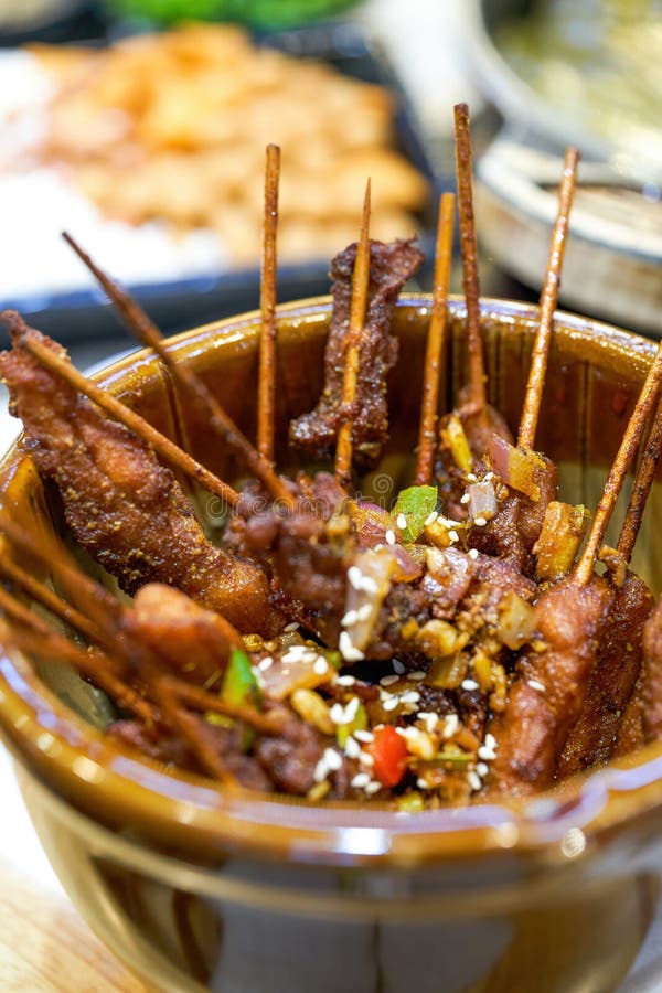 A Crispy and Delicious Chinese Dish, Fried Rabbit Skewers Stock Image ...