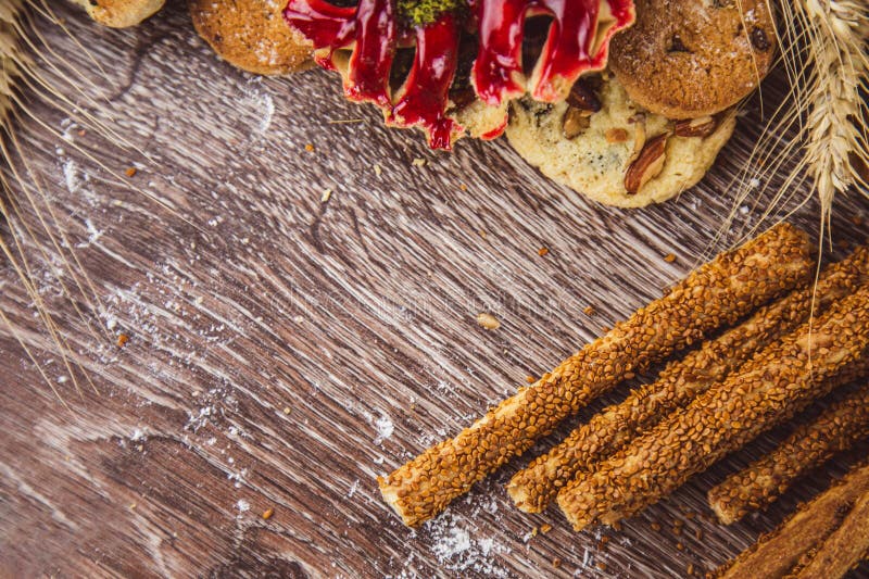 Crispy and Delicious Sesame Cracker Sticks Stock Illustration ...