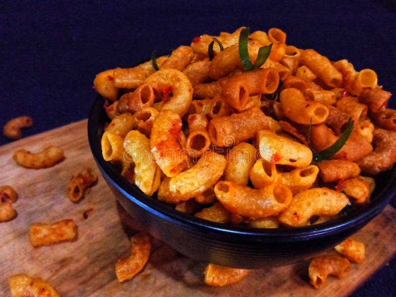 Crispy and Delicious Sweet Spicy Macaroni Stock Image - Image of spicy ...