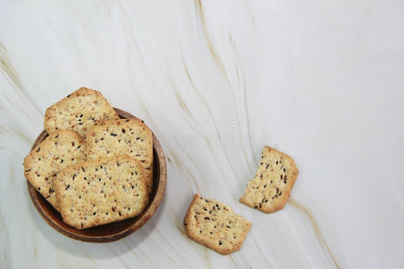 Crispy Diet Crackers with Cumin and Quinoa Seeds Stock Image - Image of ...
