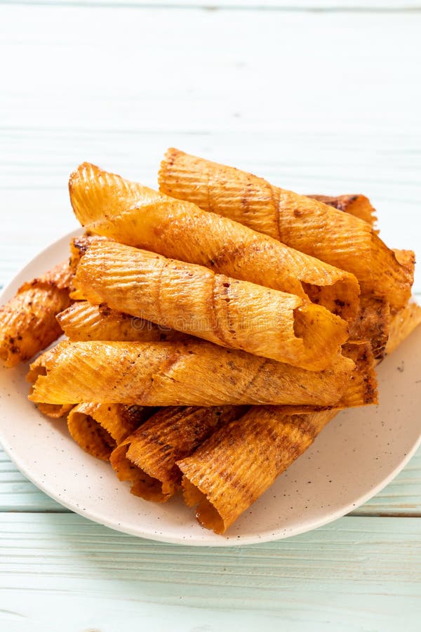 Crispy dried squid rolls stock photo. Image of snack - 154658248