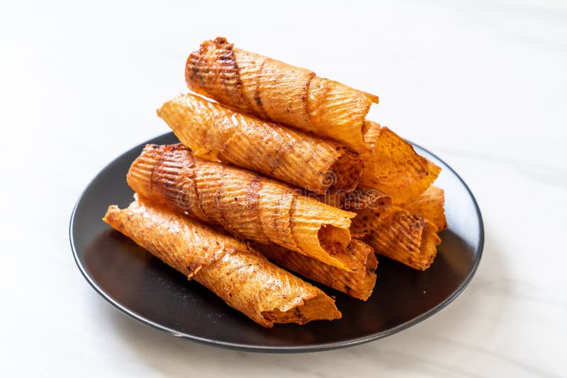Crispy dried squid rolls stock photo. Image of seafood - 154665126