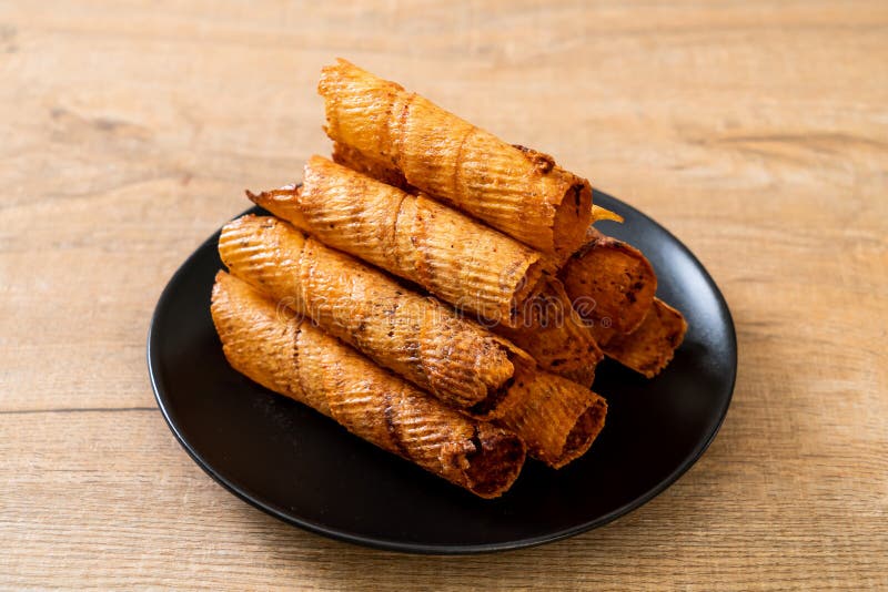 Crispy dried squid rolls stock image. Image of seafood - 160715849