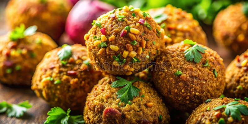 Crispy Falafel CloseUp a Masterful Rule of Thirds Composition Featuring ...