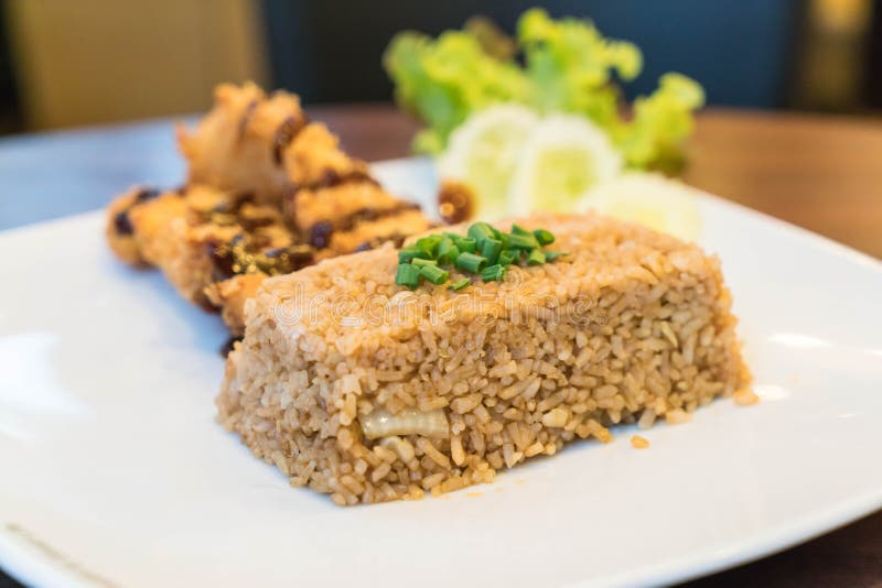 Crispy Fish with Katsu Fried Rice Stock Image - Image of nutrition ...