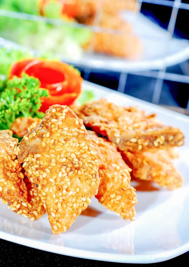 Crispy Fish with sesame stock image. Image of cuisine - 103859483