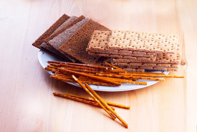 Crispy Food on Table Crispbread Stock Photo - Image of dinner, healthy ...