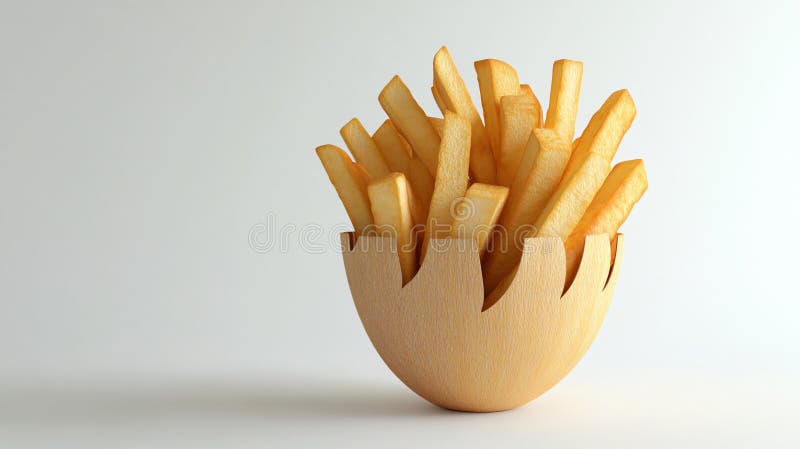 Crispy French Fries Stack on White Background for Foodies and ...