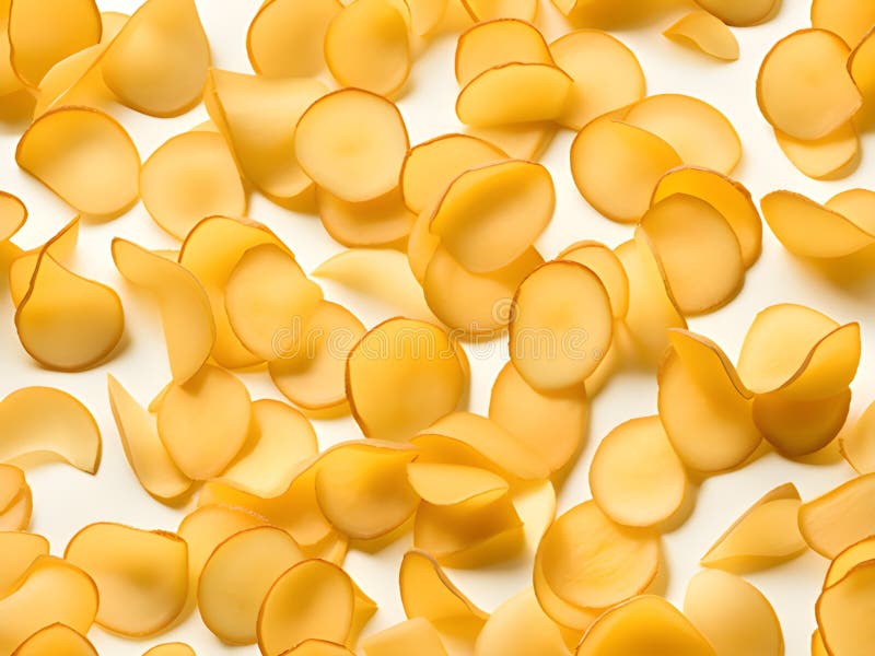 Crispy Fresh Potato Chips, Snacks Background Stock Illustration ...