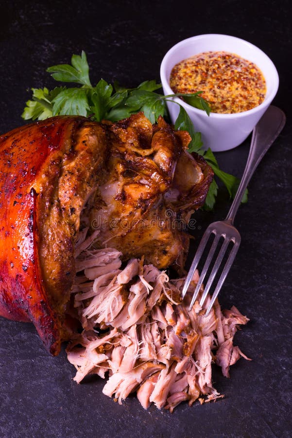 Crispy Fried Bavarian Pork Knuckle with Soft Meat Stock Image - Image ...