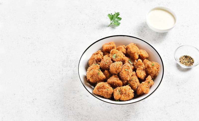 Crispy Fried Breaded Chicken Bites Stock Image Image Of Fried