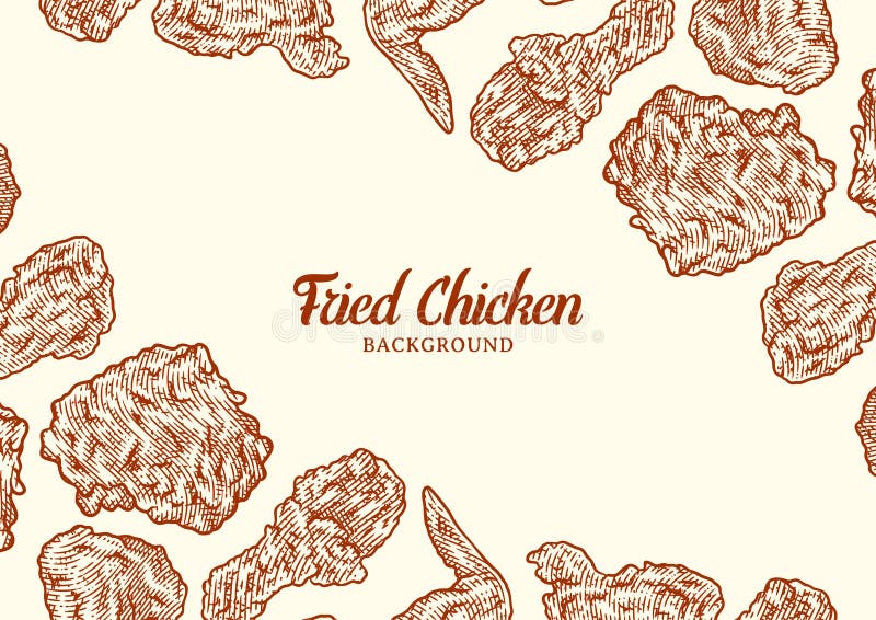 Crispy Fried Chicken Background Template Stock Vector - Illustration of ... Crispy Fried Chicken Background Template Stock Vector - Illustration of ...