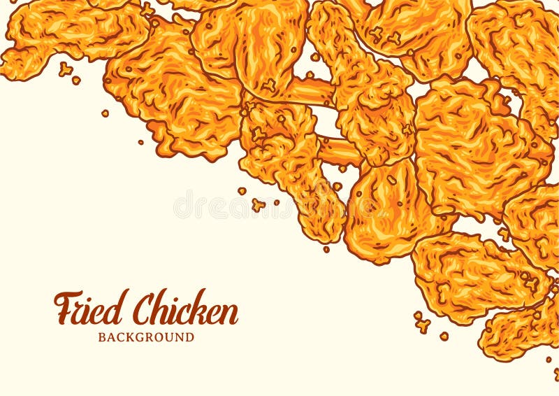 Crispy Fried Chicken Background Template Stock Vector - Illustration of ...