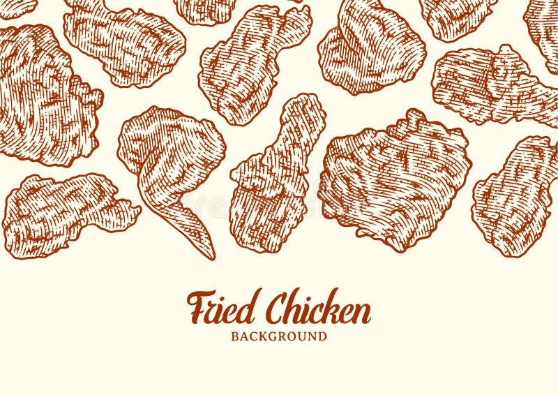 Crispy Fried Chicken Background Template Stock Vector - Illustration of ... Crispy Fried Chicken Background Template Stock Vector - Illustration of ...
