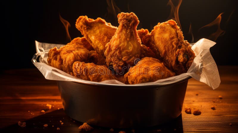 Crispy Fried Chicken in the Bucket. Chicken Bucket Stock Photo - Image ...