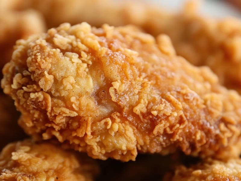 Crispy Fried Chicken Close-up Showing Golden Texture Stock Illustration ...