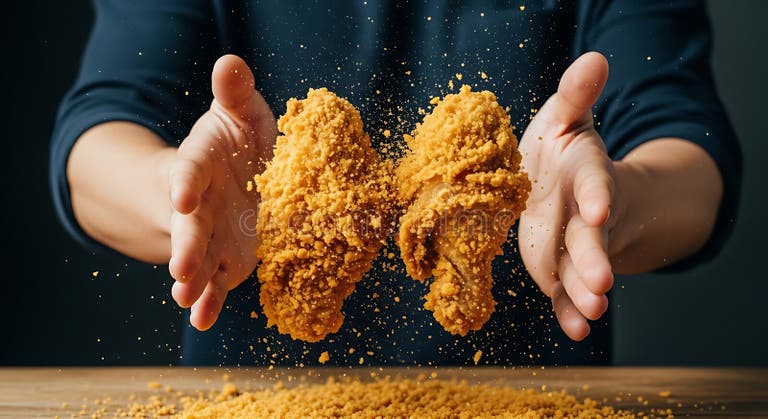 Crispy Fried Chicken Explosion Stock Photo - Image of delicious ...
